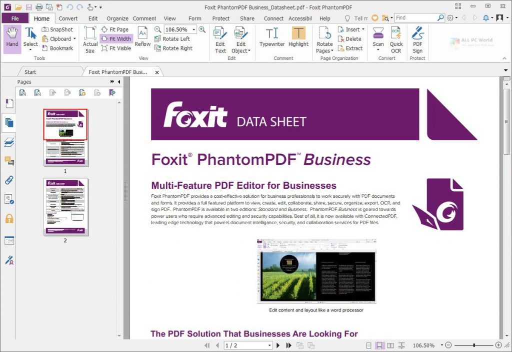 Foxit PhantomPDF Business 10 Free Download ALLPCWorld