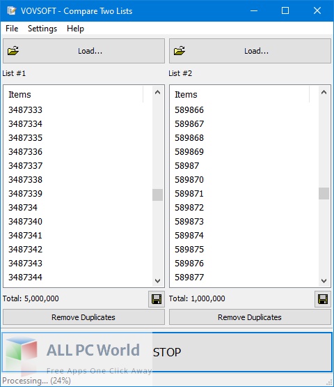 VovSoft Compare Two Lists Free Download ALLPCWorld
